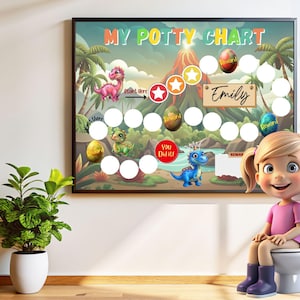 Dinosaur Potty Chart: Printable Reward Sticker Chart (digital Download ...
