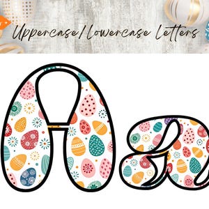 Easter Alphabet Clipart, Easter Letters PNG, Easter Uppercase Lowercase ...