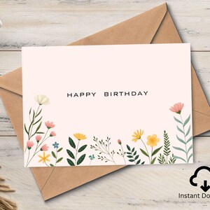 5 Editable Birthday Cards Canva Template Floral Birthday Cards Thank ...