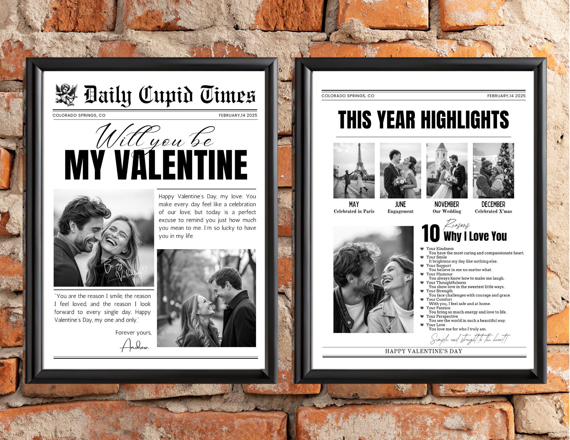 Editable Canva Valentine's Day Newspaper Template (digital Download) - Etsy