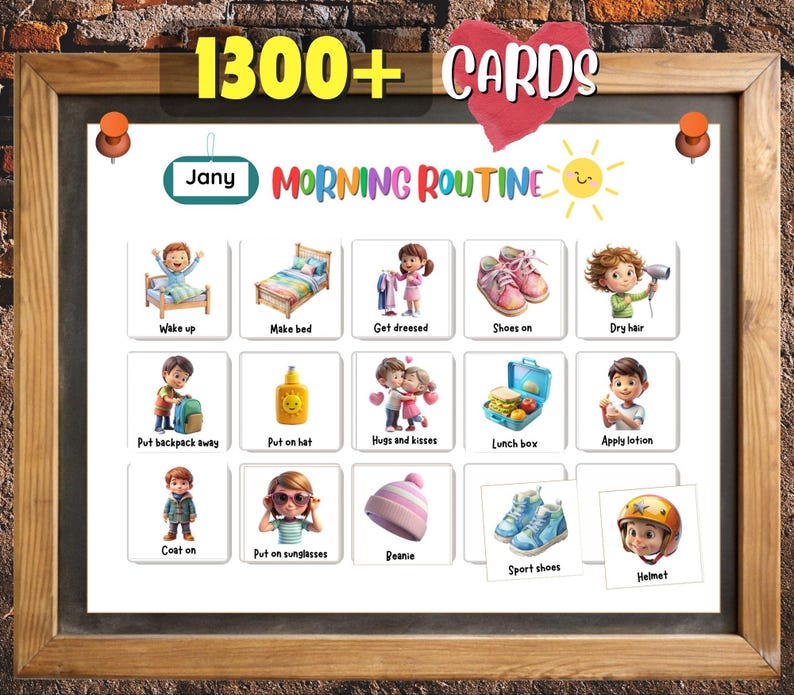 Daily Routine Cards Visual Schedule Toddler Routine Chart for Kids ...