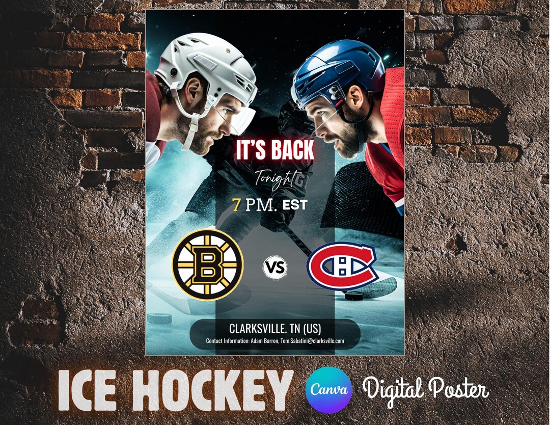 Ice Hockey Tournament Poster Canva Template | Senior Sports, Custom ...