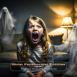 Spooky Ghost Overlays: Halloween Clipart Collection (digital Download ...