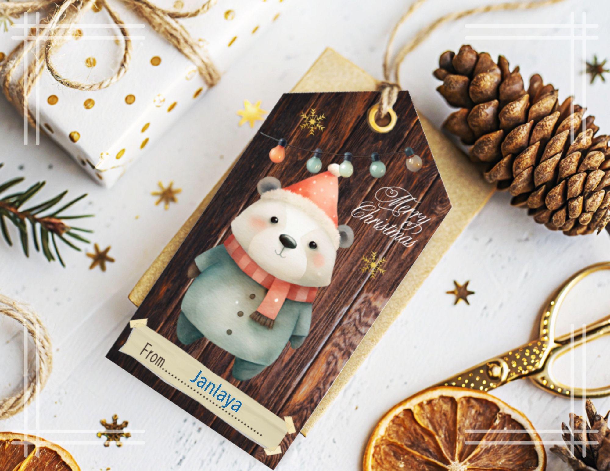 Fillable Christmas Gift Tags, Holiday Favor Labels (digital Download ...