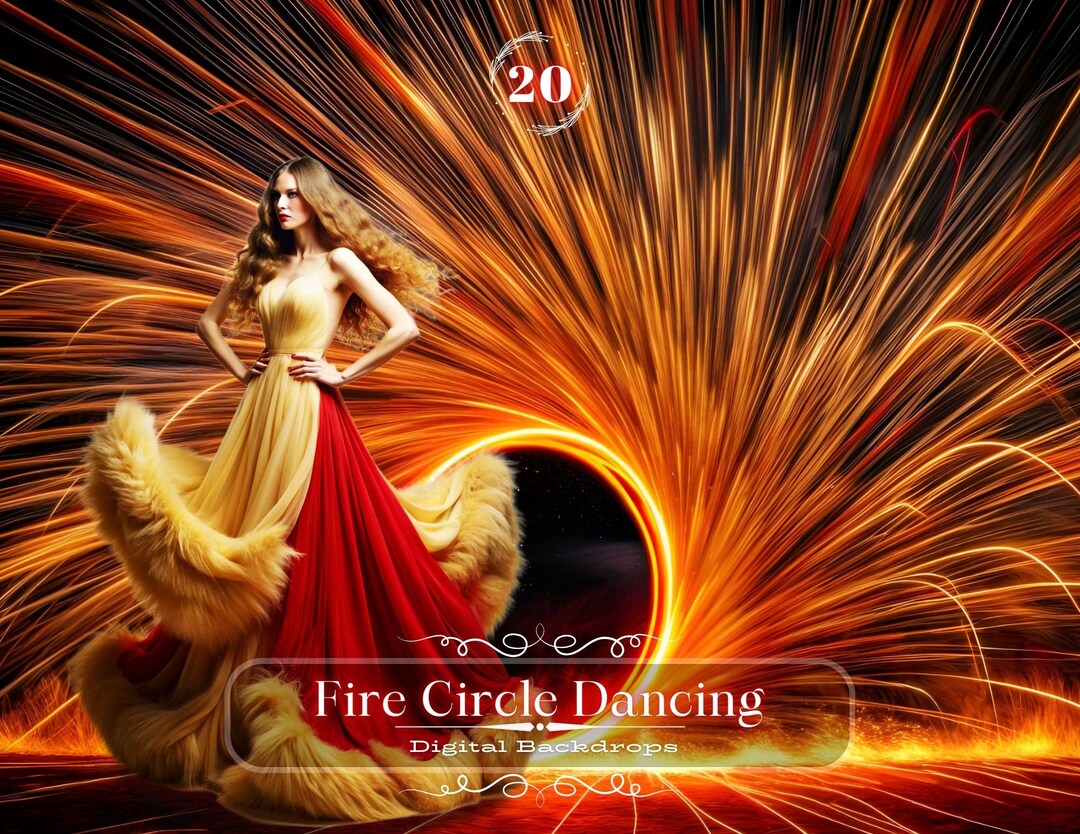 Digital Photography Backdrop Fire Circle Dance Scenes Backdrop Overlays ...