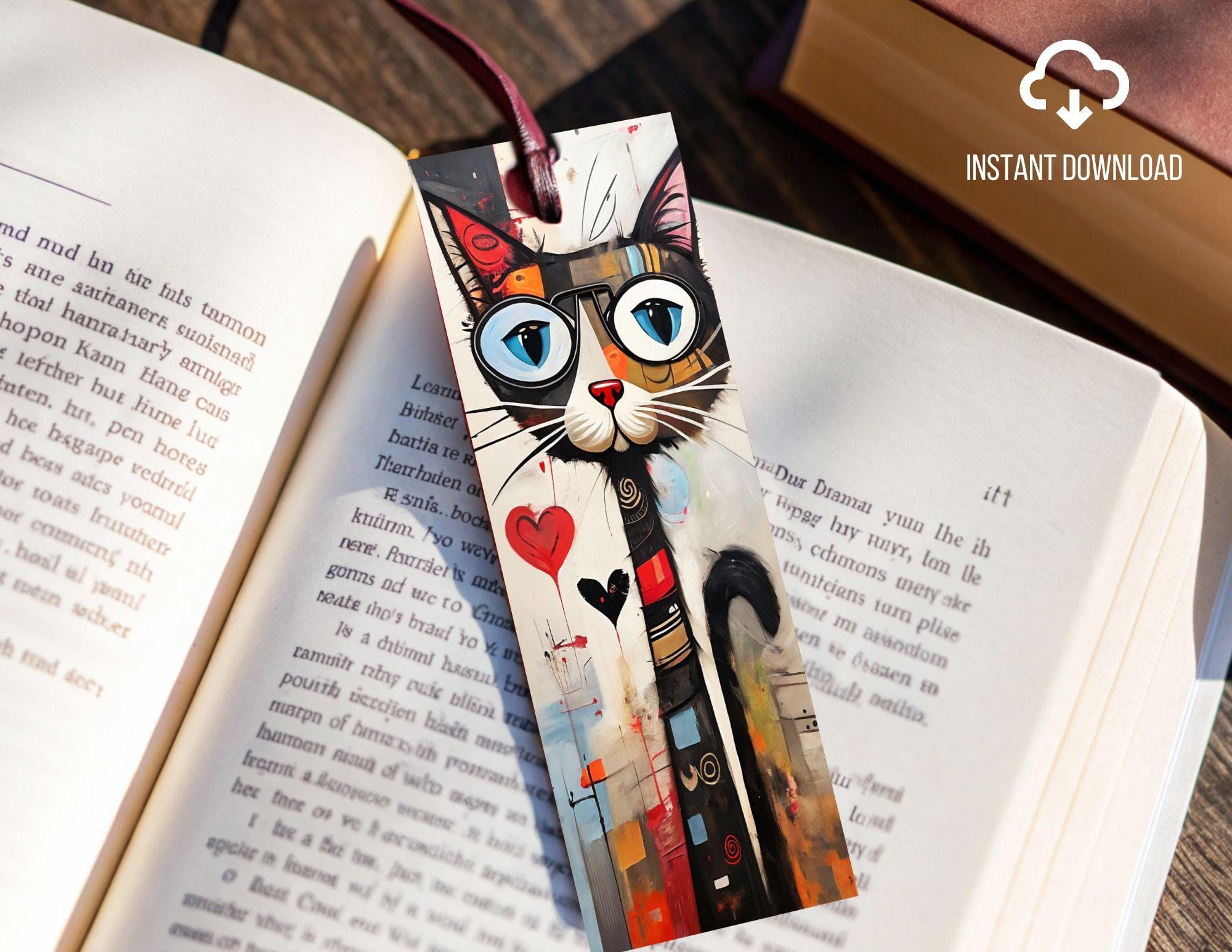 Oil Paint Cat Bookmarks: Whimsical Printable Bookmark Set (digital ...