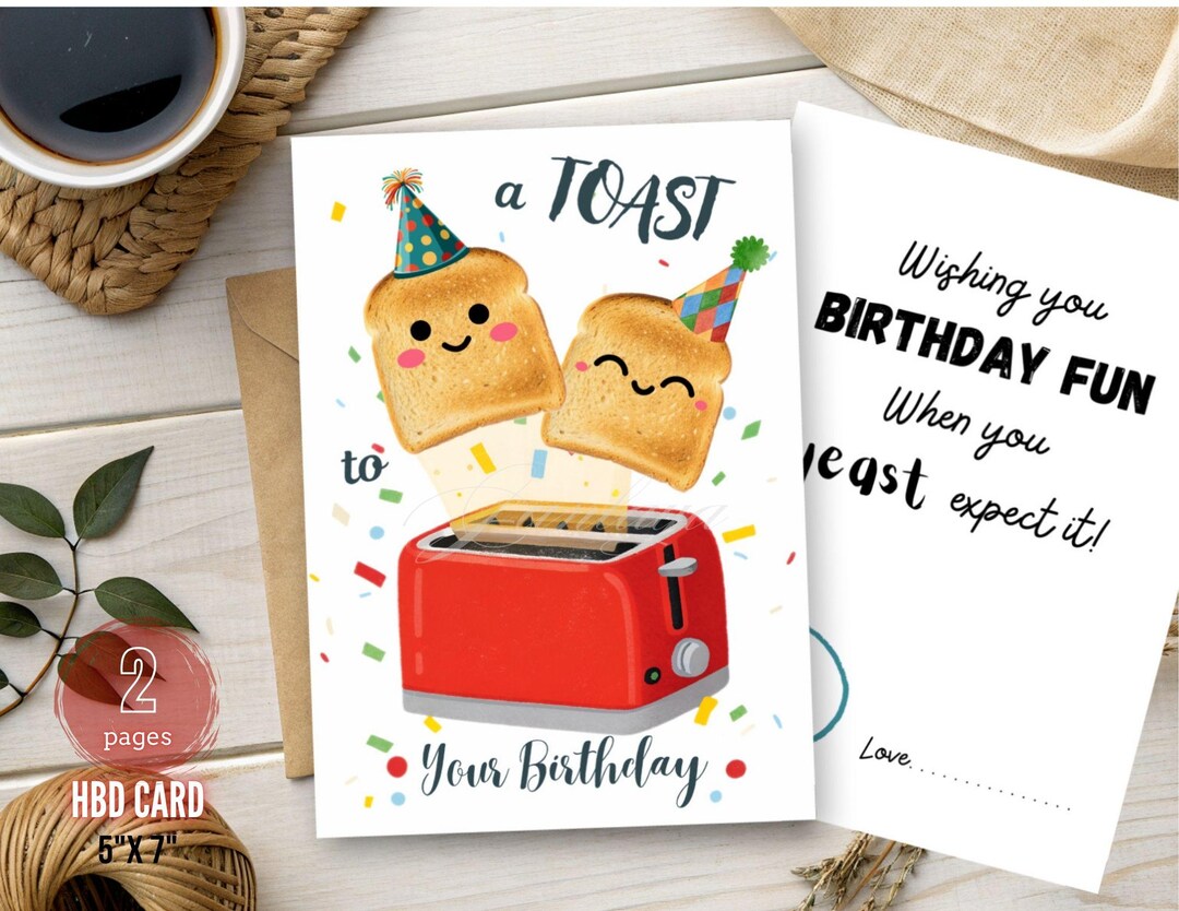 Toast to Your Birthday Card: Printable Birthday Cheers (digital ...