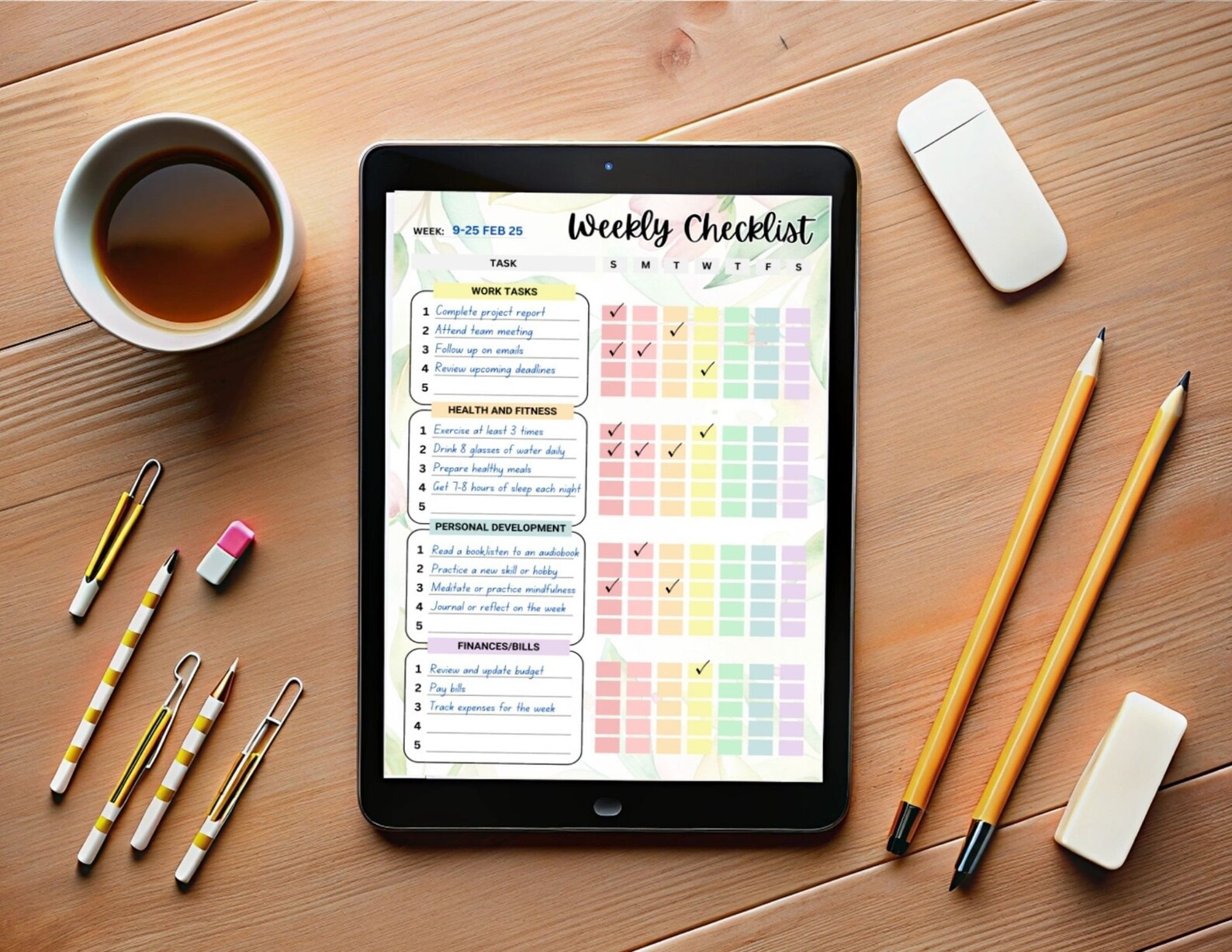 Editable Weekly Checklist Printable Weekly to Do List Checklist ...