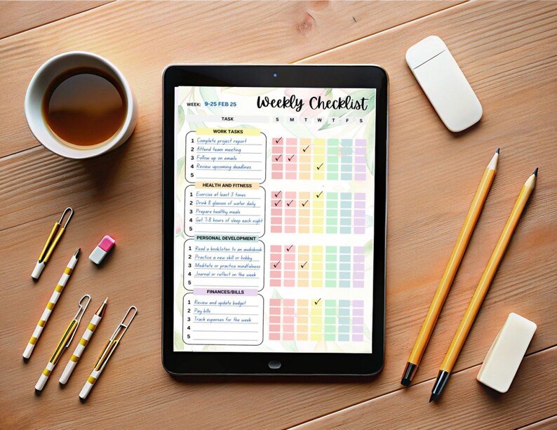 Editable Weekly Checklist Printable Weekly to Do List Checklist ...