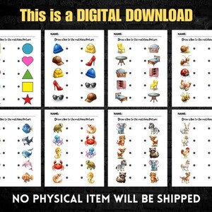 60 Printable Matching Worksheets | Kid's Game | Match the Picture ...