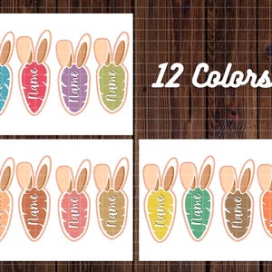 Easter Basket Tags Editable Canva Template Carrot Tag Basket Tag Custom ...