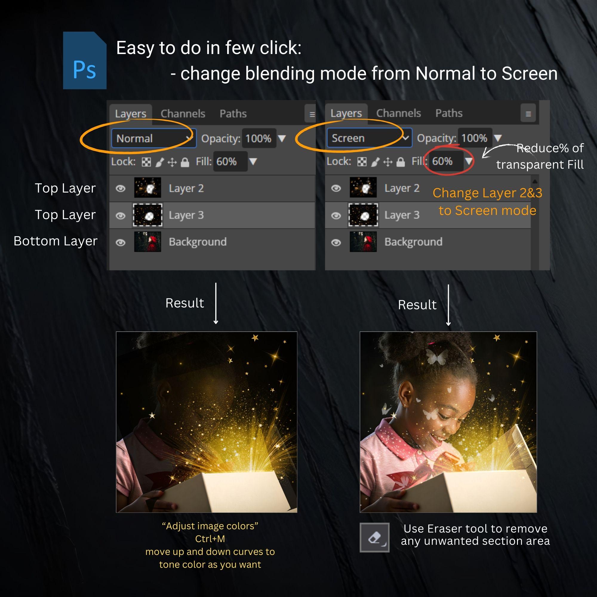 Christmas Gift Magic Light Overlays, Magic Light Overlays, Present ...