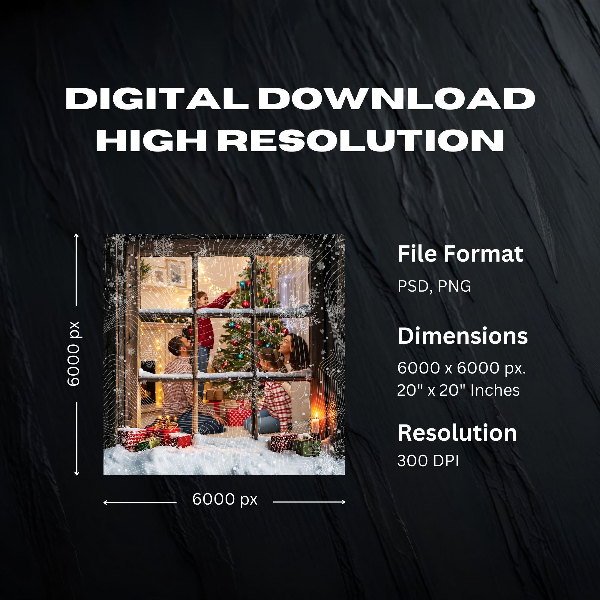 Christmas Window4 Overlay, Winter Window Overlays, Window Snowman Frame ...