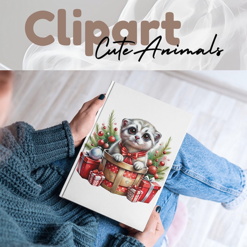 Christmas Baby Animals Clipart Set, PNG Images (instant Download ...