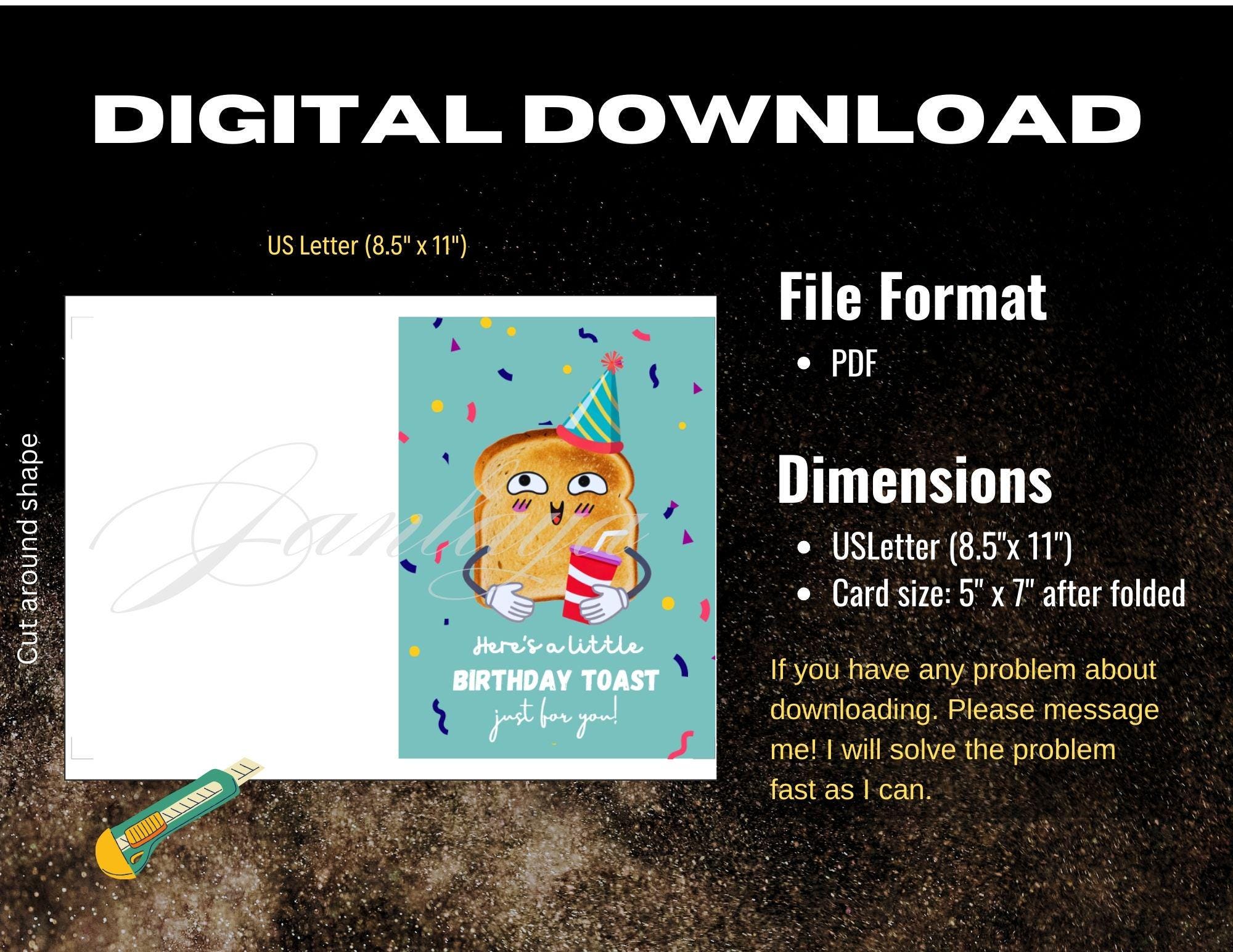 Toast Birthday Card: Printable Celebration (digital Download) - Etsy