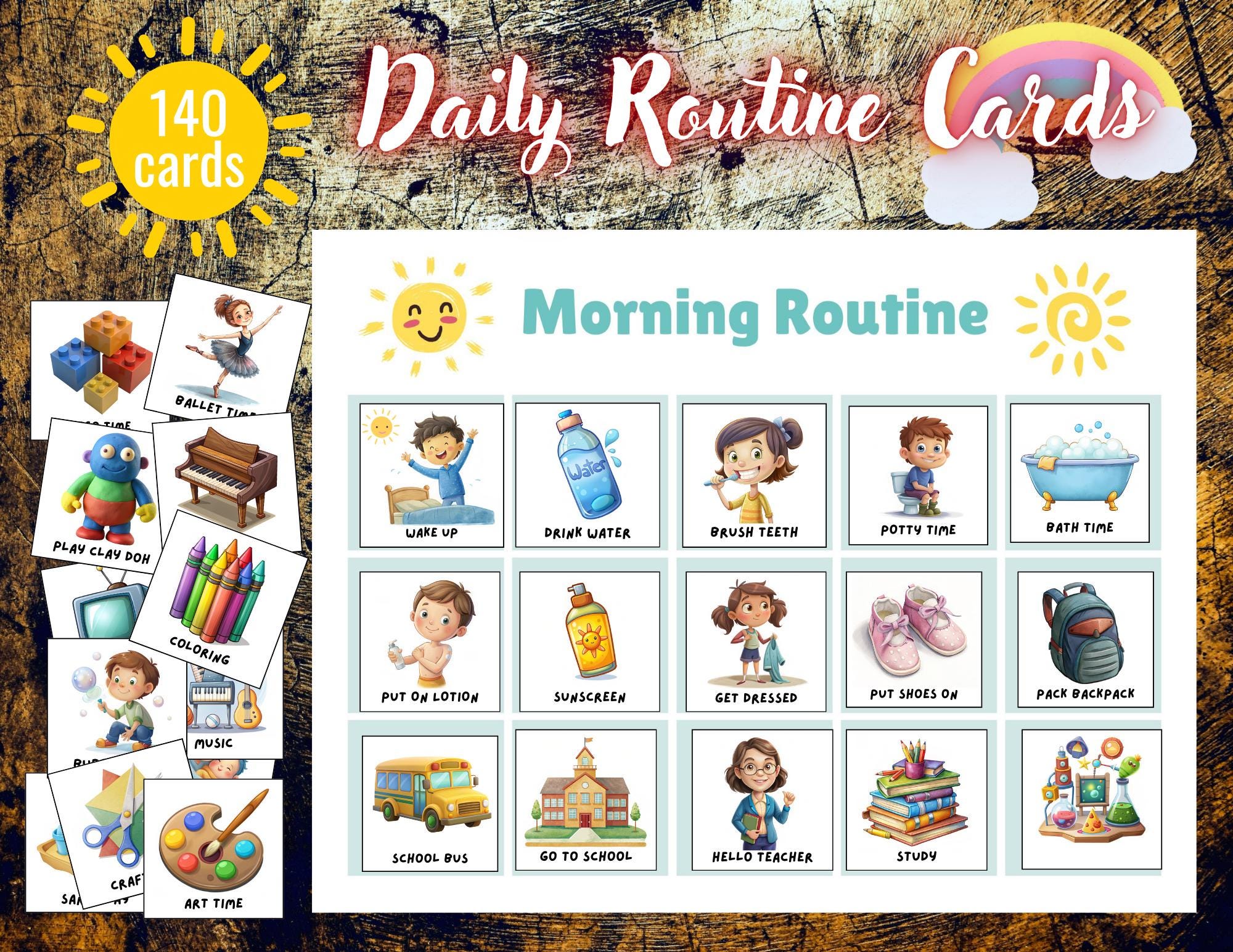 Toddler Daily Routine Cards: Visual Schedule, Rhythm Chart (digital ...