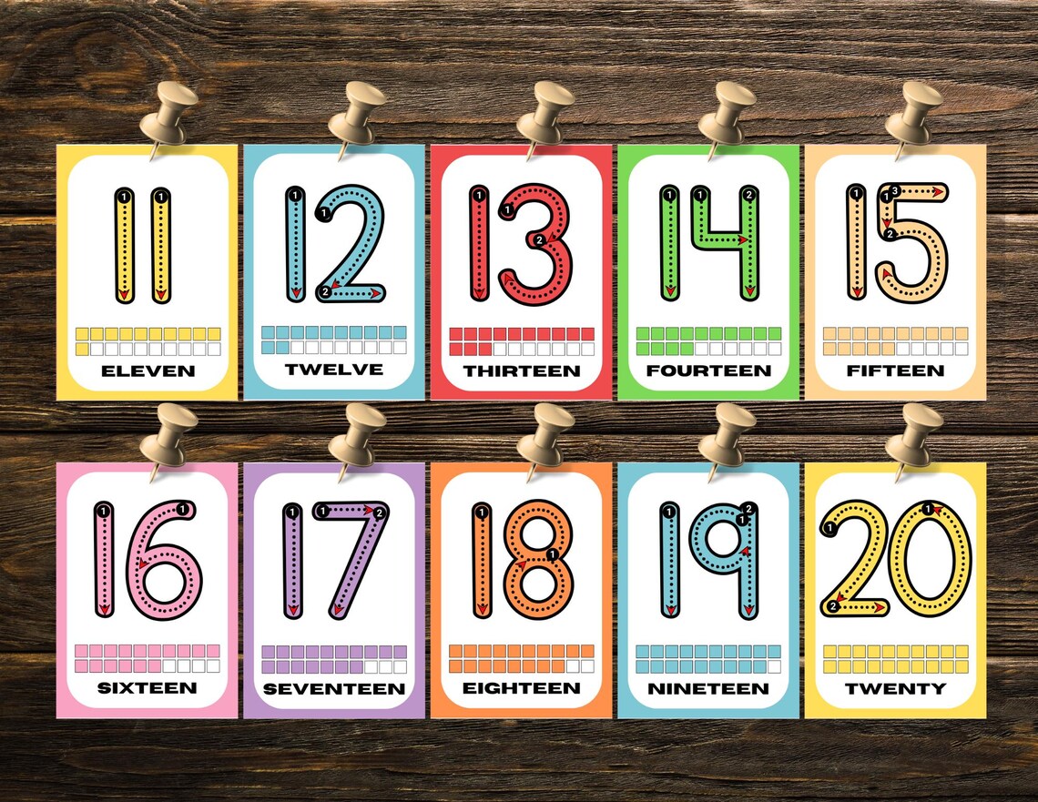 Number Flashcards 0-20: Neutral Boho Classroom Decor (digital Download ...
