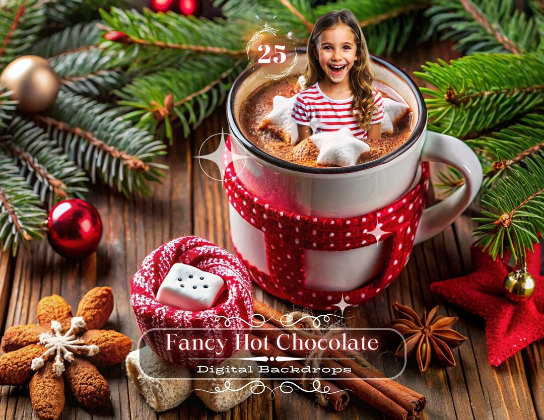 Christmas Hot Chocolate Digital Backdrop: Newborn Photography (digital ...
