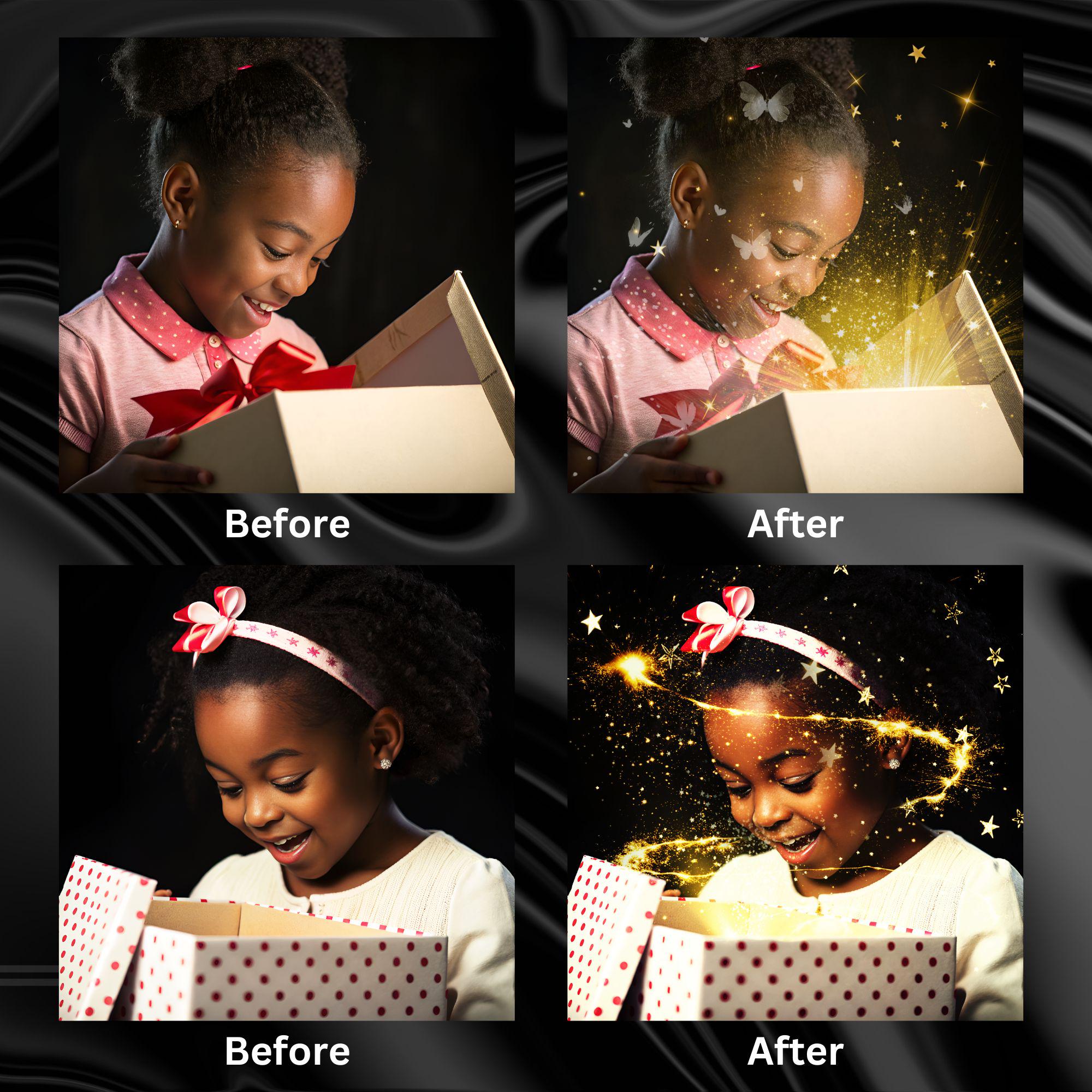 Christmas Gift Magic Light Overlays, Magic Light Overlays, Present ...