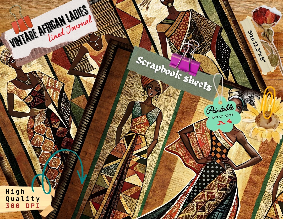 Vintage African Ladies Journal Paper Kit (digital Download) - Etsy