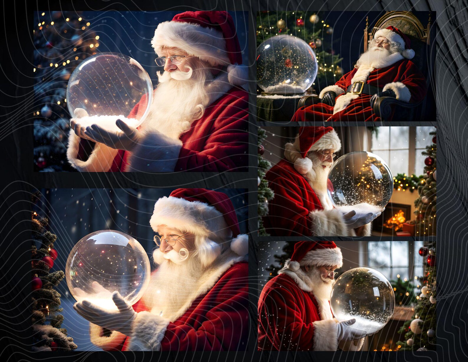 Santa's Snow Globe Christmas Digital Backdrop: Holiday Photography ...