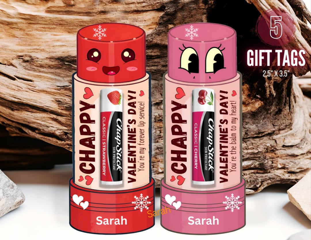 Chapstick Kids Valentine Printable, Lip Gloss Valentine, School ...