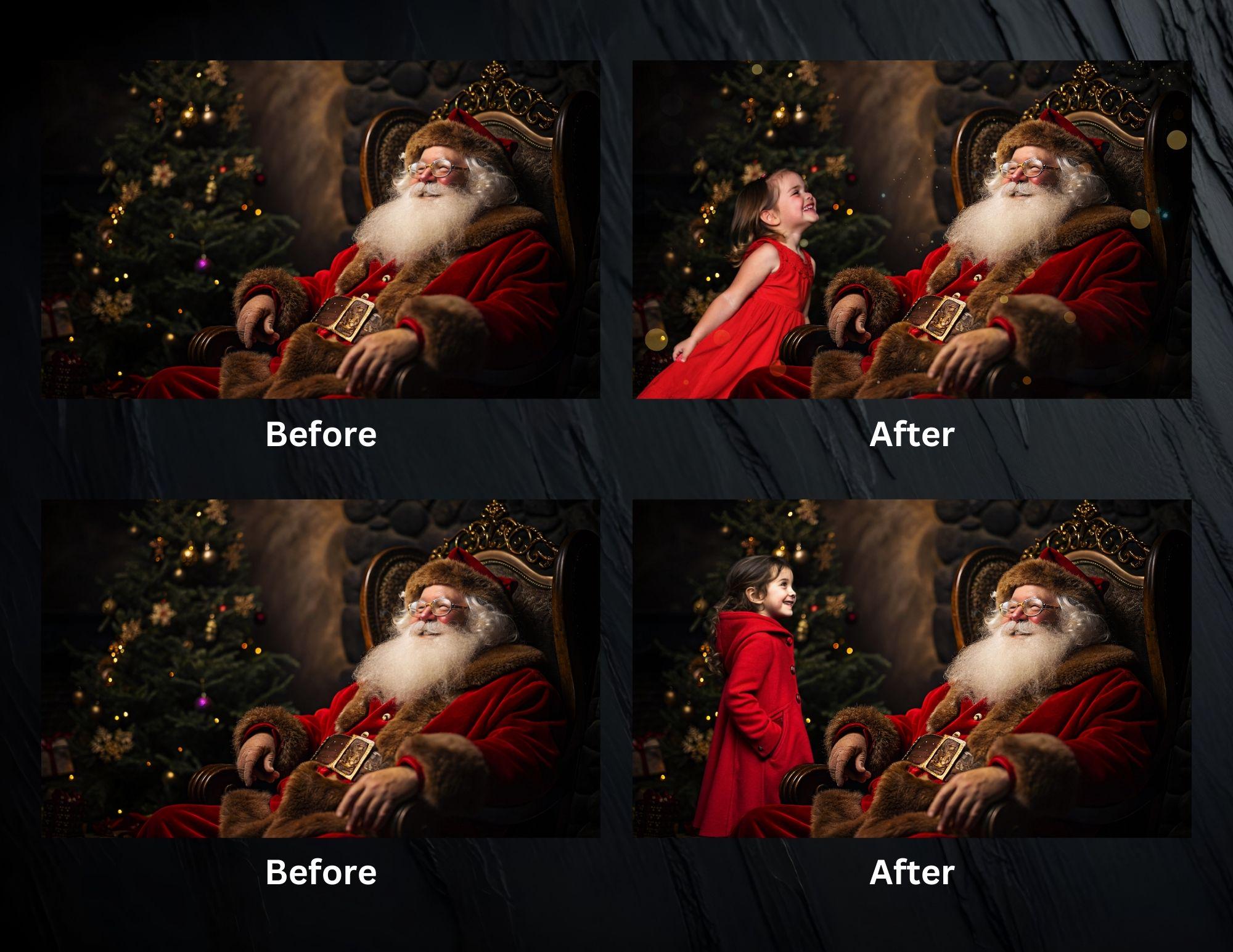 PSD Santa Chilling on Couch, Christmas Background Overlay Digital ...