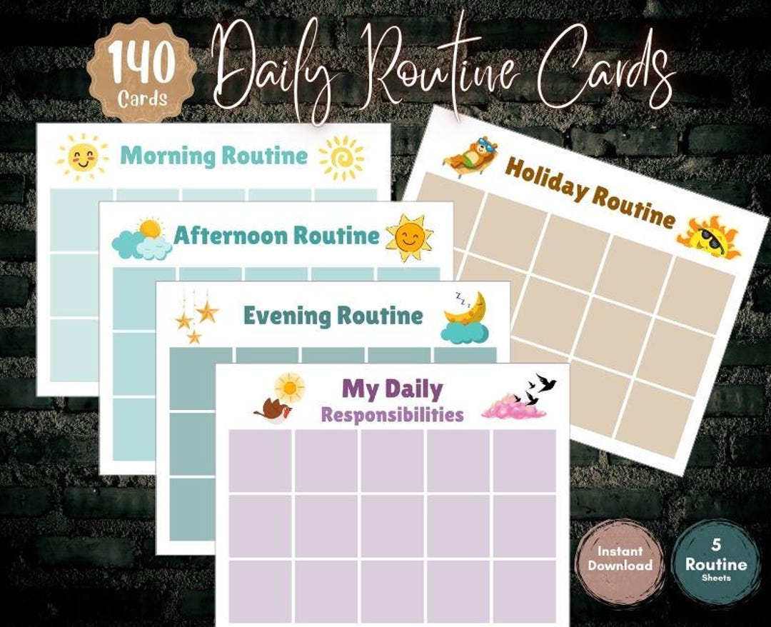 Daily Routine Cards Toddler Routine Checklist Daily Rhythm Cards ...