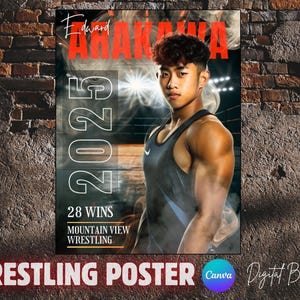 Wrestling Senior Sports Poster Template: Customizable Canva Banner ...