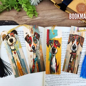 Funny Dogs Printable Bookmarks: Animal Art, Fussy Cuts (digital ...