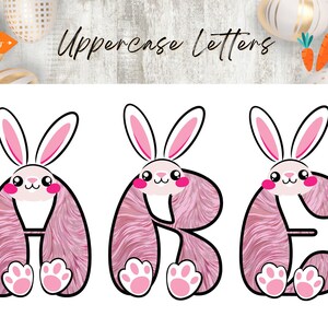 Easter Alphabet Clipart, Easter Letters PNG, Easter Uppercase Lowercase ...