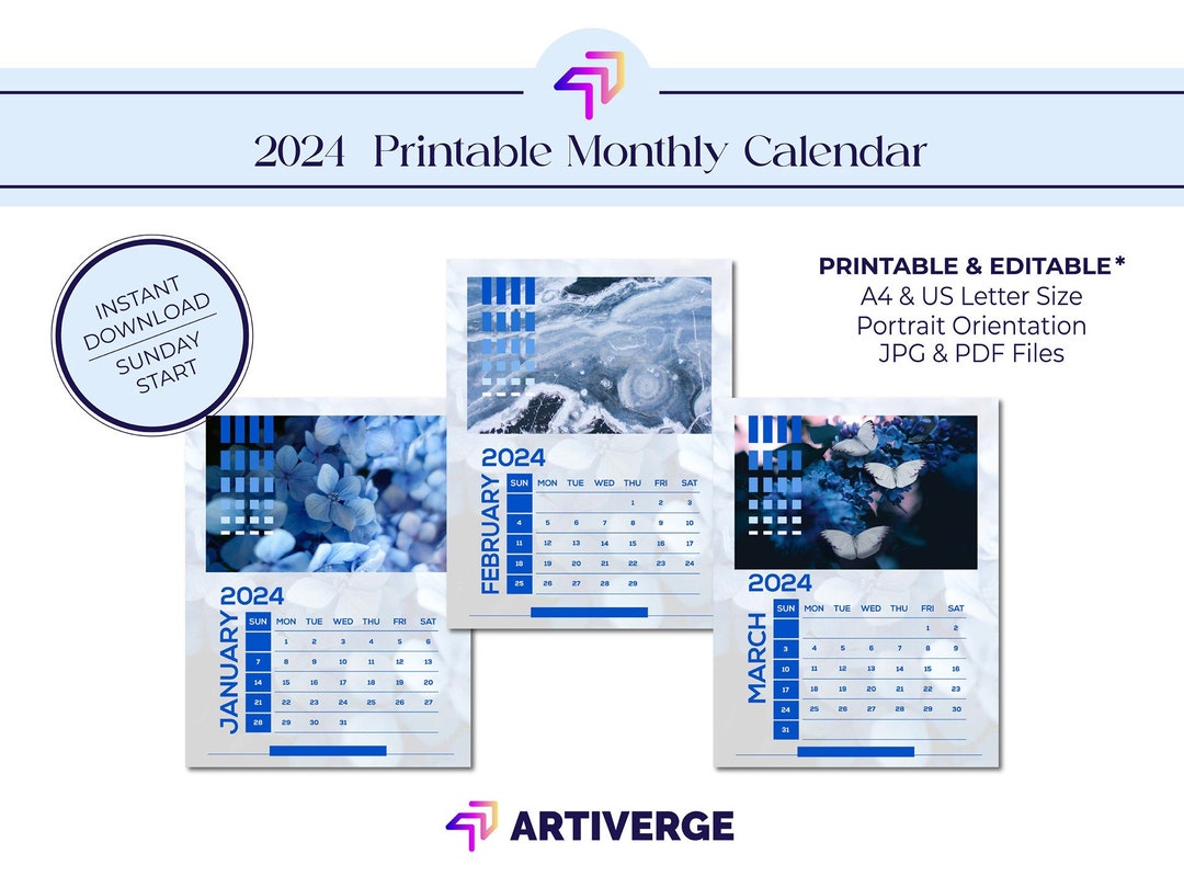 Editable 2024 Monthly Calendar, Back to School, Teacher Calendar, Fill ...