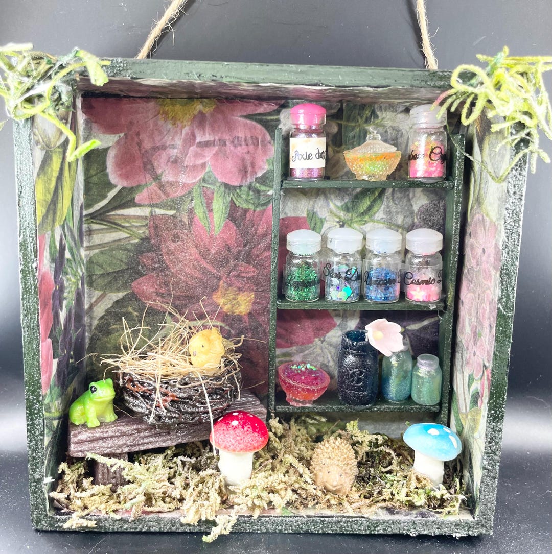 Fairy Garden Shadow Box in Miniature - Etsy