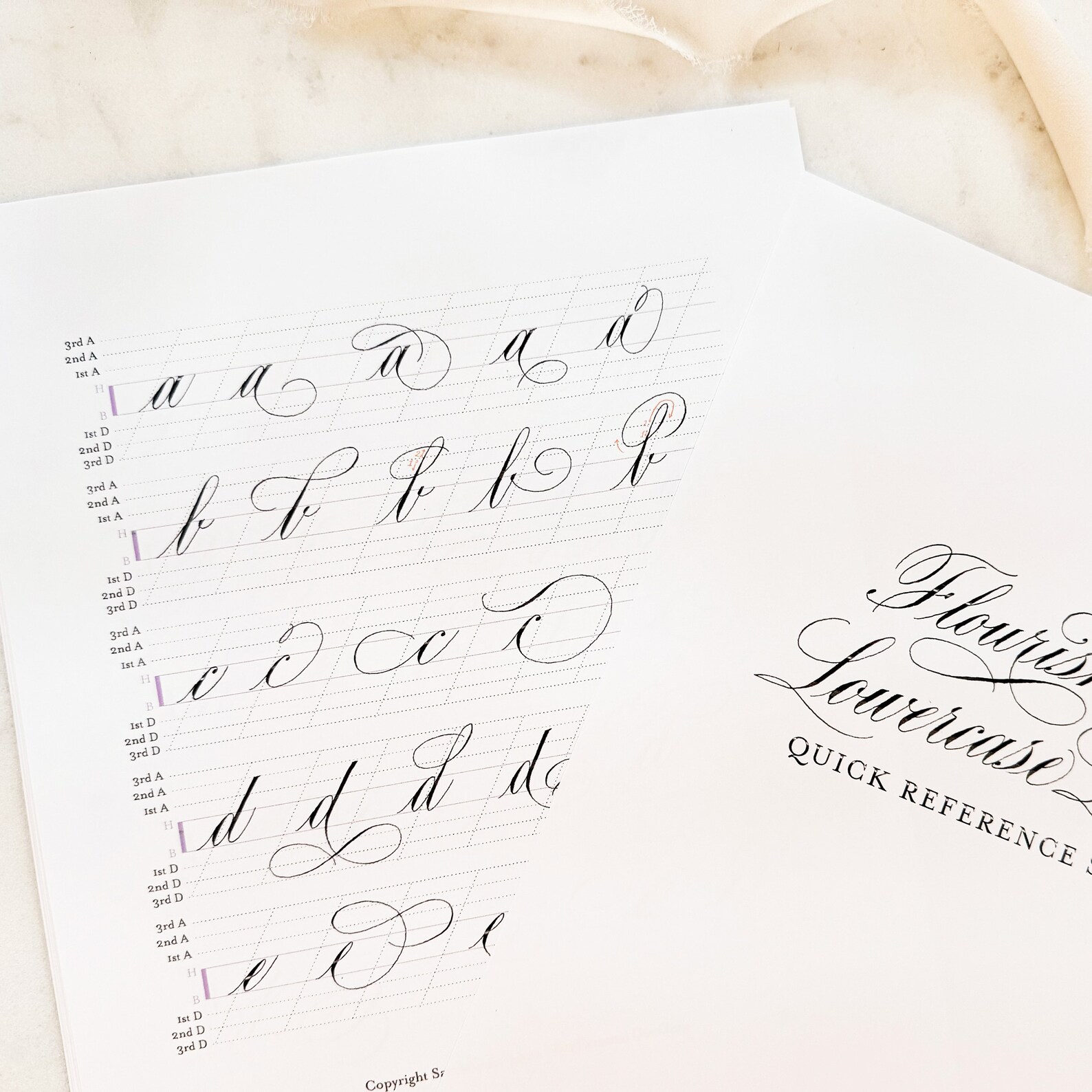 Flourished Calligraphy Practice Sheets, Uppercase and Lowercase ...