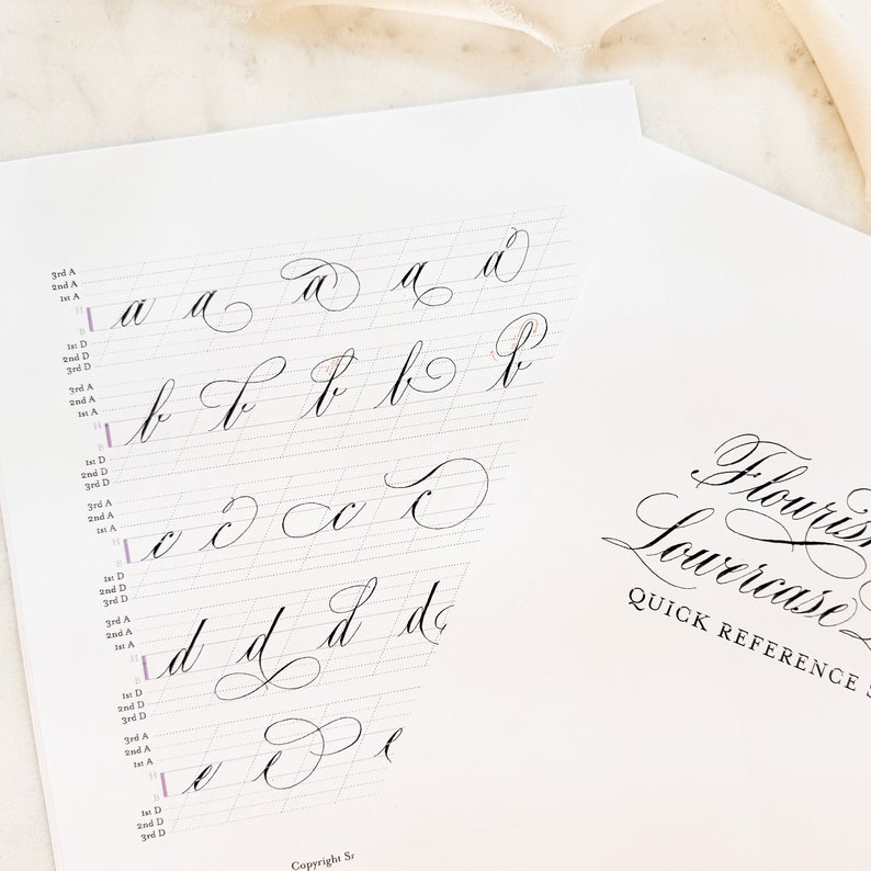 Flourished Calligraphy Practice Sheets, Uppercase and Lowercase ...