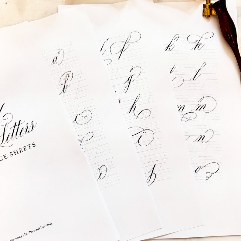 Flourished Calligraphy Practice Sheets, Uppercase and Lowercase ...