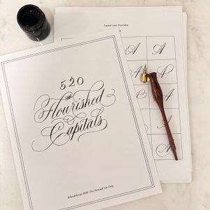 Flourished Capital Letters Worksheets, Copperplate Calligraphy ...