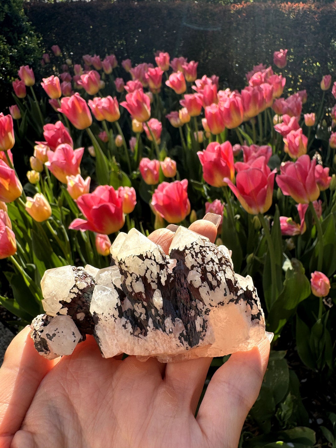 Pink Elestial Quartz With Bornite From Madagascar/ Beautiful Markings ...