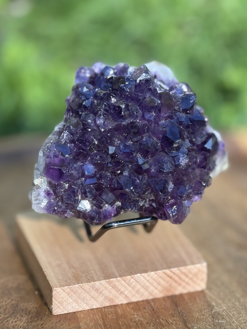INTENSE Purple Amethyst Cluster W/cyan Rock Bed/purple Flame Karma ...