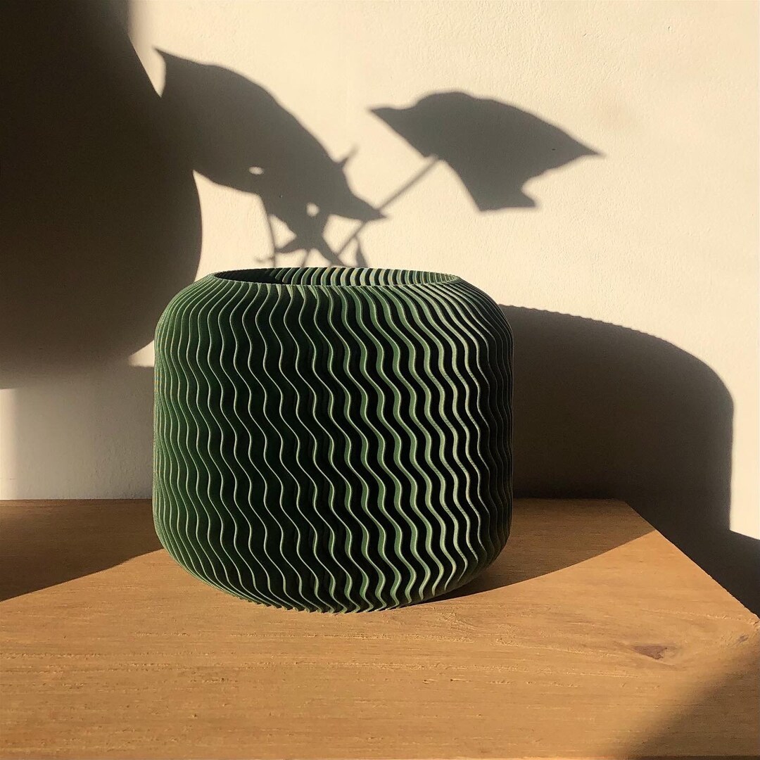 Large Wavy Textured Pot, Vase or Container - Etsy