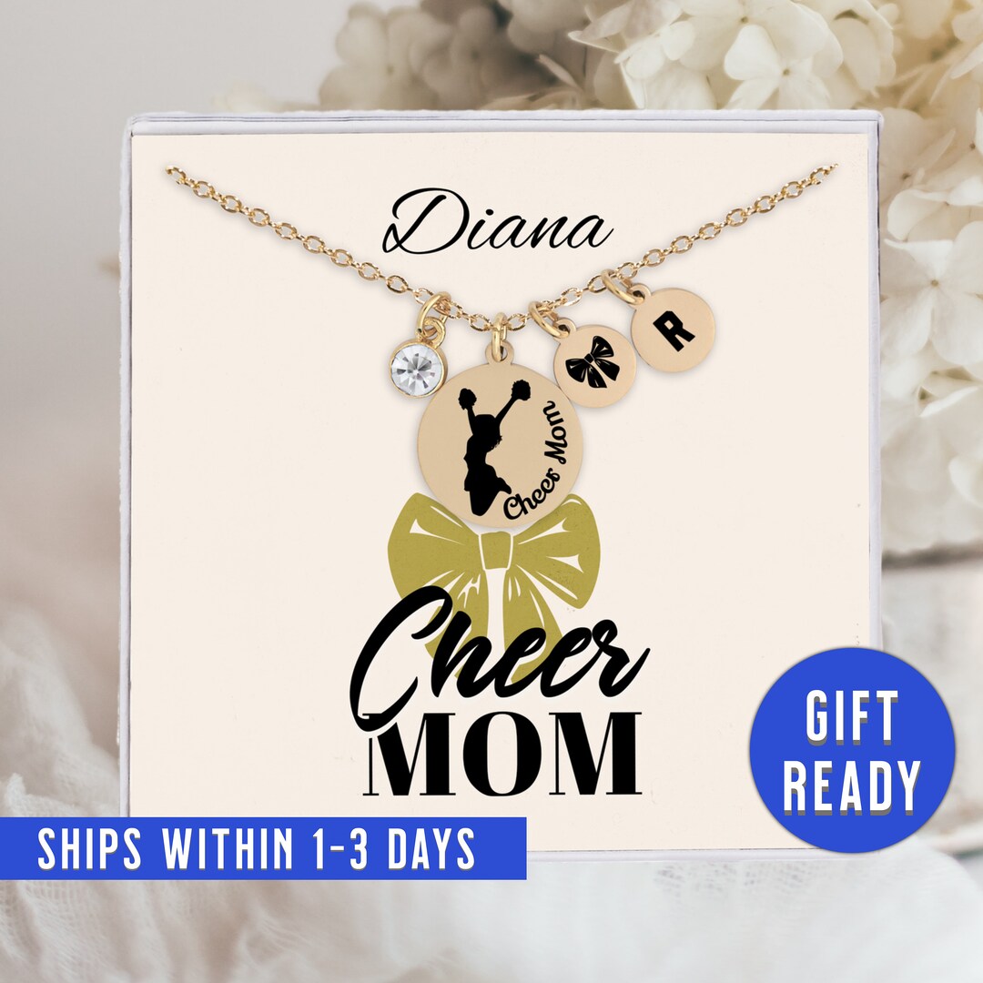 Cheerleader Mom Necklace Personalized Cheer Mom Gift From Cheer ...