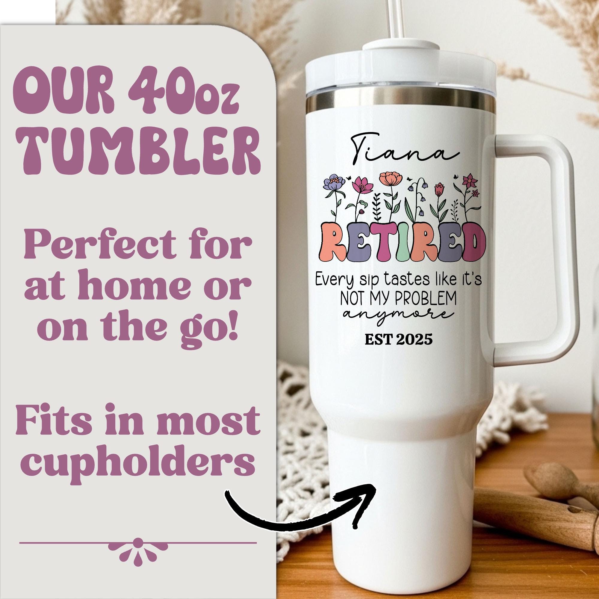 Personalized Retirement Tumbler Custom Name Retirement Tumbler Retired ...