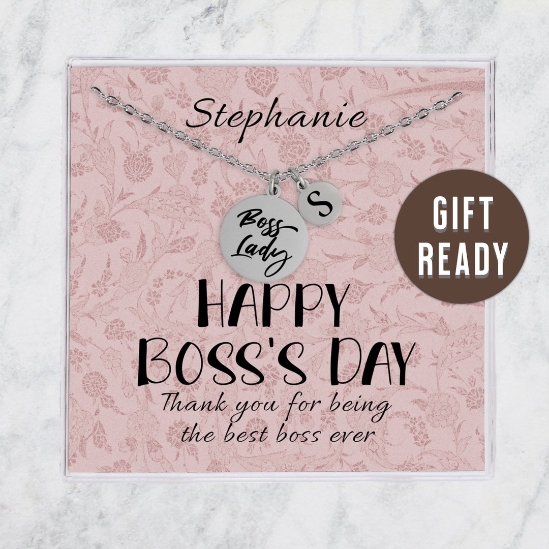 Boss Day Gift for Female Boss, Custom Initial Gift for Boss Day Lady ...