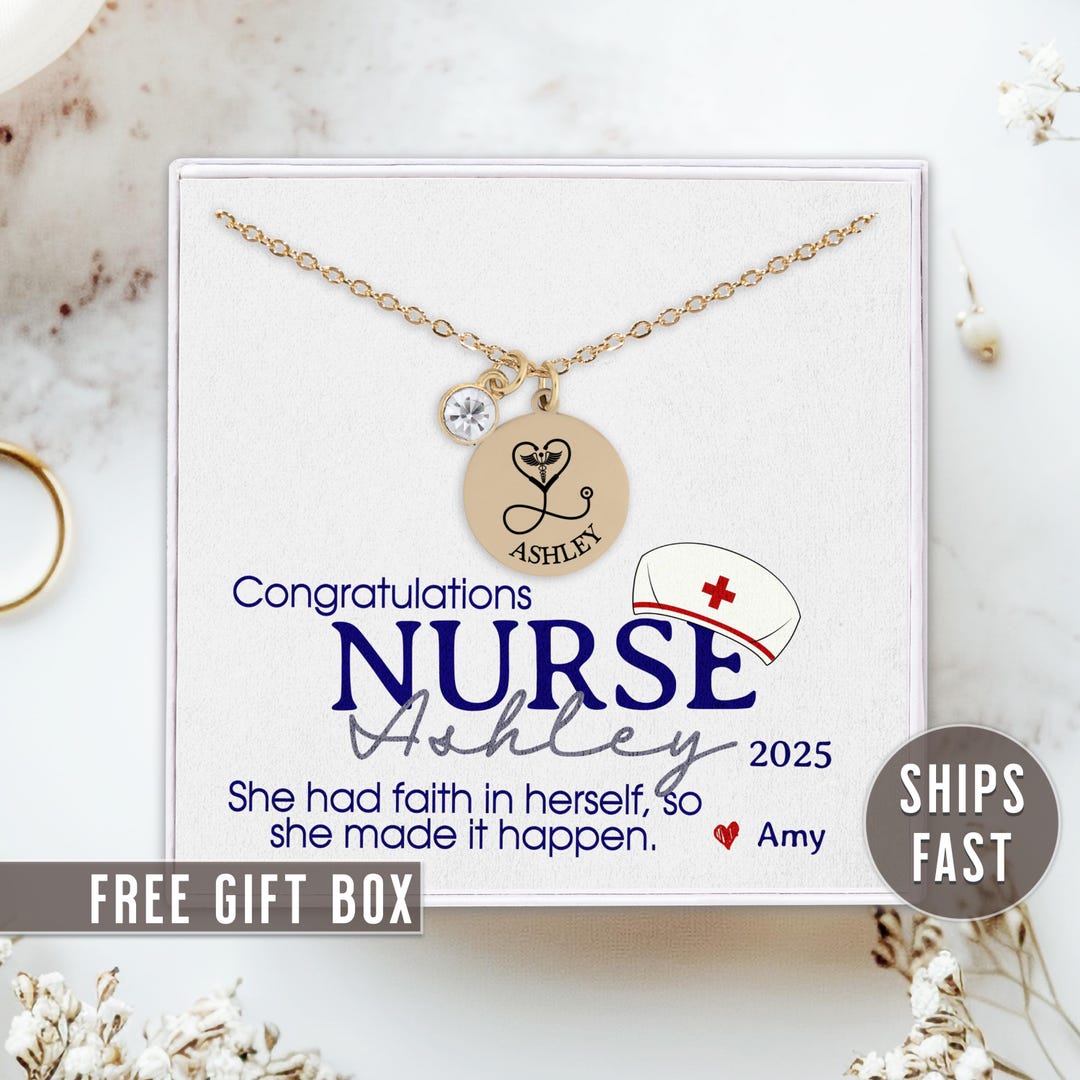Nurse Graduation Necklace Personalized Nurse Graduation Gifts Nurse ...