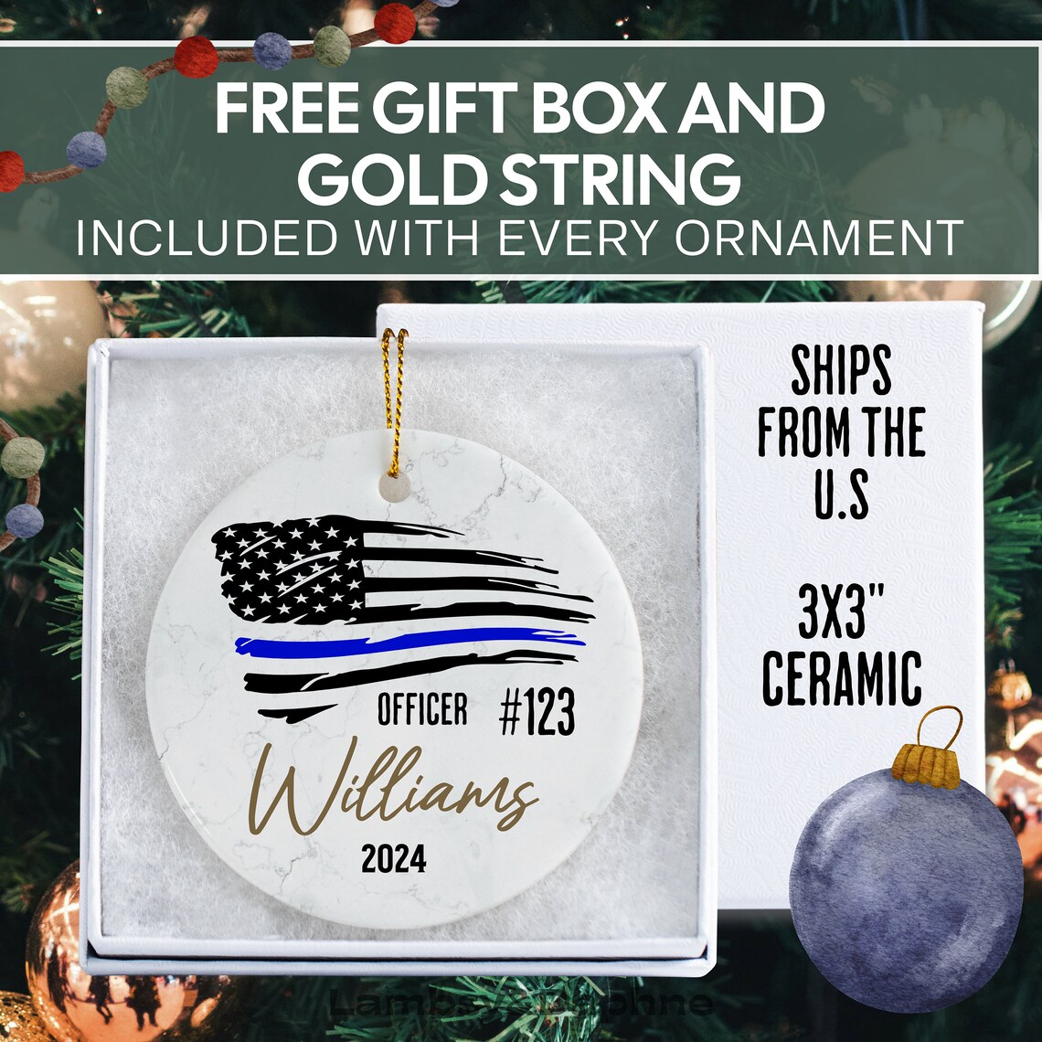 Police Ornament, Personalized Police Officer Gifts Police Gifts Police ...