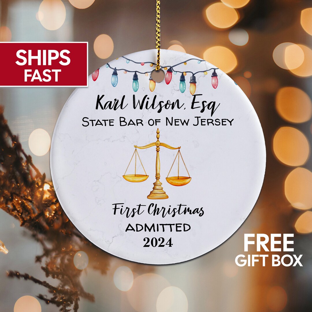 Personalized Lawyer Christmas Ornament New Lawyer Graduation Gift Law ...