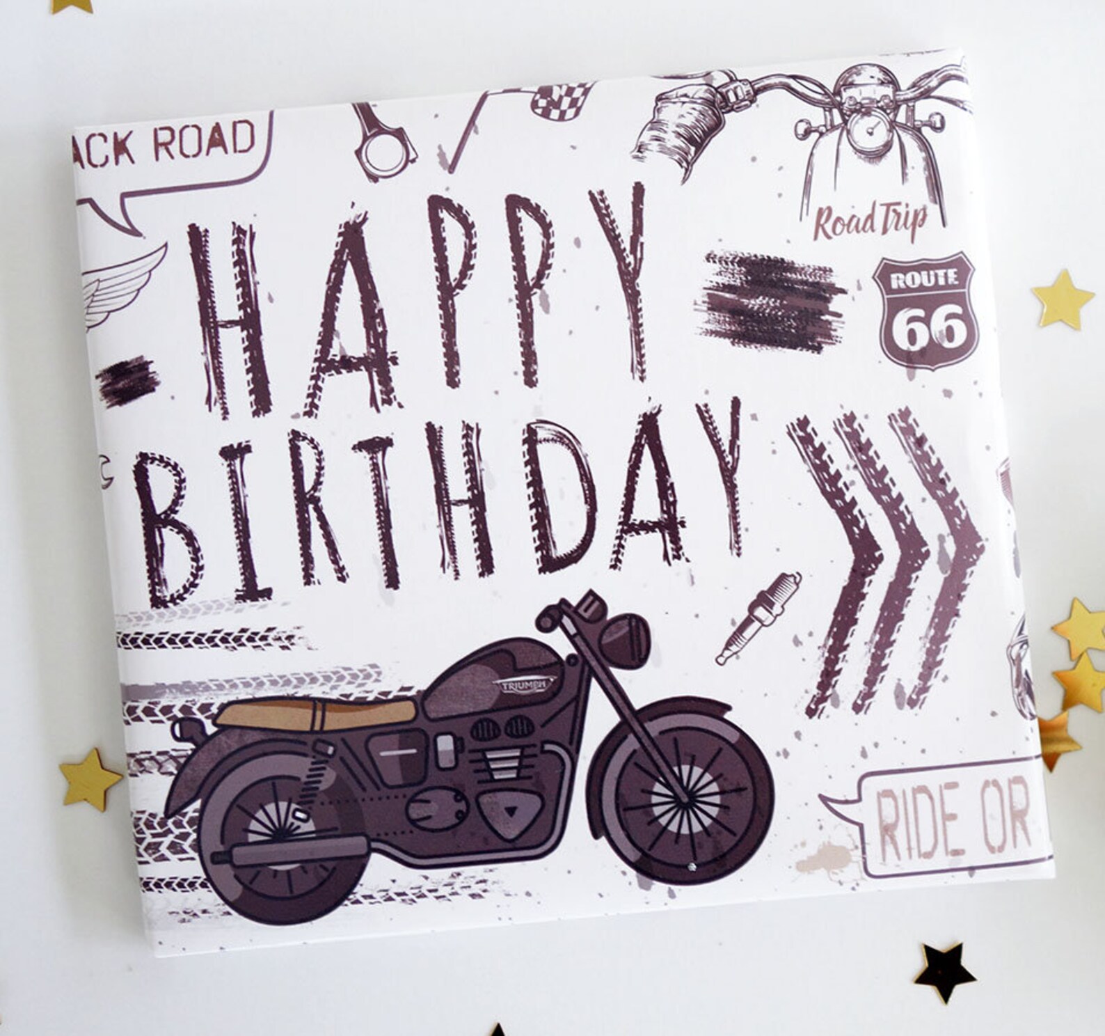 Motorcycle theme Birthday Wrapping Paper Fine Gift Wrap | Etsy