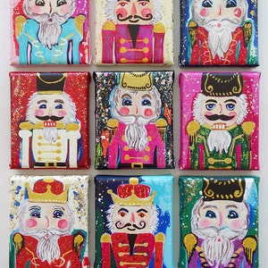 4x5 Nutcracker Canvas Art Wall Decor, Set of 9 Ready to Hang, Christmas ...