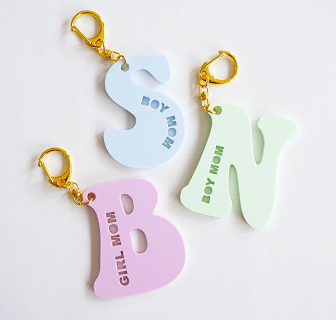 Boy Mom Keychain I Girl Mom Keychain I Personalized Bag Tag I ...