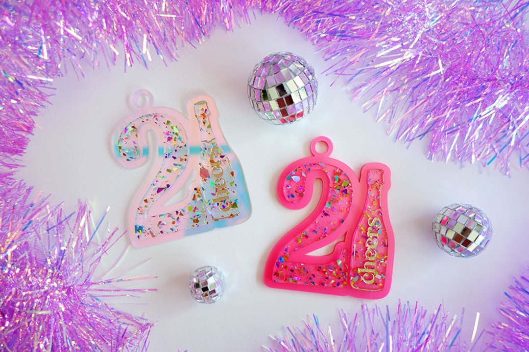 Cheers to 21 Gift Tag L 21st Birthday Gift Tag L Glittery 21 L Turning ...